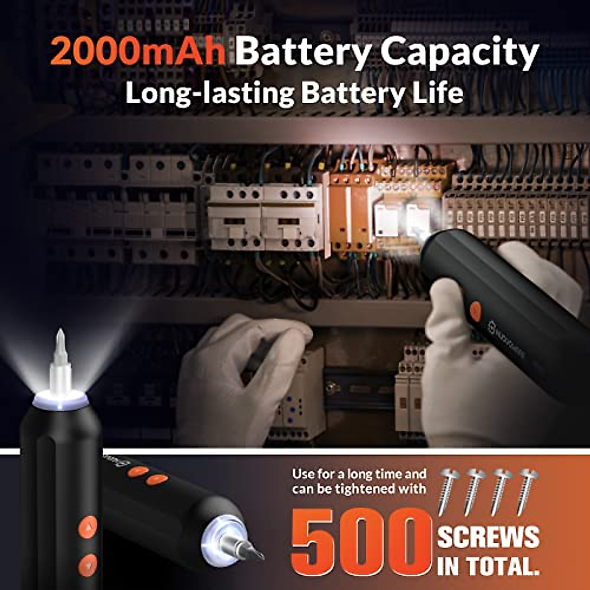 Nuovoware 5V Electric Precision Screwdriver Set, Rechargable Cordless Screwdriver 20 Magnetic Bits, LED Light Sockets Hex Shaft Drill Bits, Portable Repair Tool Set for Furnitures Phone Camera Laptop