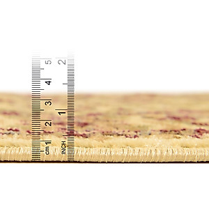 Rugs.com Aditi Collection Rug – 5' 3 Octagon Cream Low Rug Perfect for Living Rooms, Kitchens, Entryways