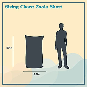 Yogibo Zoola Short Outdoor Bean Bag Chair, Single Seat Beanbag, Water Resistant Deck Furniture, Cozy Patio Lounger, Portable, Lightweight, Short