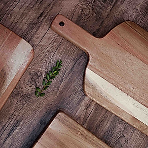 Acacia Wood Cutting Board with Handle,Wooden Charcuterie Board for Meat,Cheese Board,Bread,and Charcuterie-Decorative Wooden Serving Board for Kitchen Butcher Block Carving Board for Kitchen
