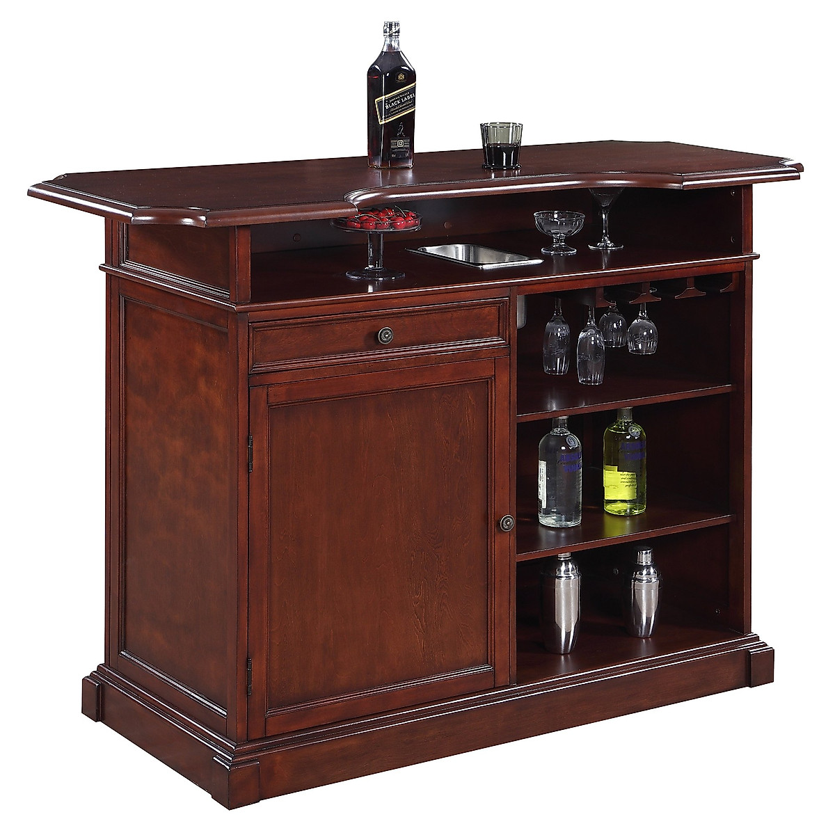 Hathaway Ridgeline 5' Home bar Set with Storage Mahogany