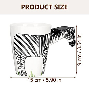 Ceramic Drinking Mugs Ceramic Coffee Mugs Porcelain Coffee Water Cup 3D Zebra Animal Tea Mug Milk Cup Juice Drinking Cup Espresso Cups for Home Office Hotel Ceramic Coffee Cup