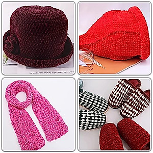 1 PCS 100g Soft Chenille Yarn Velvet Yarn for Crocheting,Fluffy Yarn for Knitting and Crochet DIY Craft,Warm Yarn for Bag Hat Scarve Clothe Gloves Slippers Doll（Rose Red）