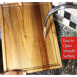 Bilikolik Large Walnut Wood Cutting Board for Kitchen (16x12x1.15) - Reversible Serving Tray - Walnut Cutting Board - Butcher Block - Meat, Vegetables, Fruits, Cheese