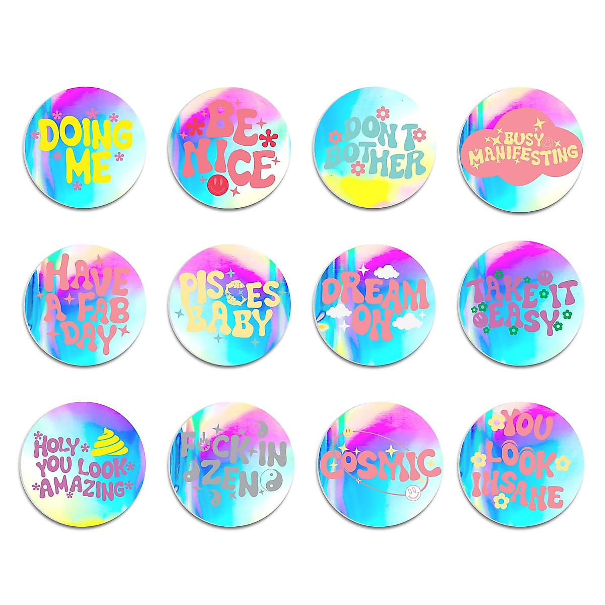 HK Studio Y2K Room Decor - Hologram Disc Teen Room Decor 6" Pack 12