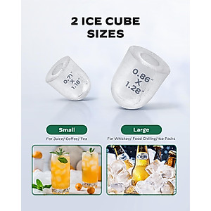 Silonn Ice Maker Countertop, Portable Ice Machine with Carry Handle, Self Cleaning Ice Makers with 1.8 L Water Tank and Big Ice Basket, 9 Cubes in 6 Mins, Ideal for Home Kitchen RV