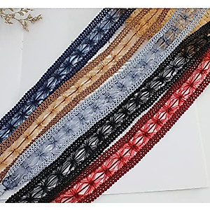 Women Girls Braided Knotted Waist Belt Skinny Mixed Color Rope Exotic Chain Tassel for Dress Skirt (Grey Lace)