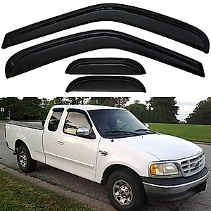 Side Window Visors Window Shade Rain Guards Vent Deflectors Fit Ford F150 1997-2003, F250 Light Duty Super Cab 1997-1999, 4PCS 94808
