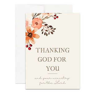 Simply Uncaged Christian Gifts Ministry Appreciation 5x7Inch Card for Pastor, Minister, Church Staff, Volunteers, Ministry Appreciation Gift Card for Ministers (Single Card)