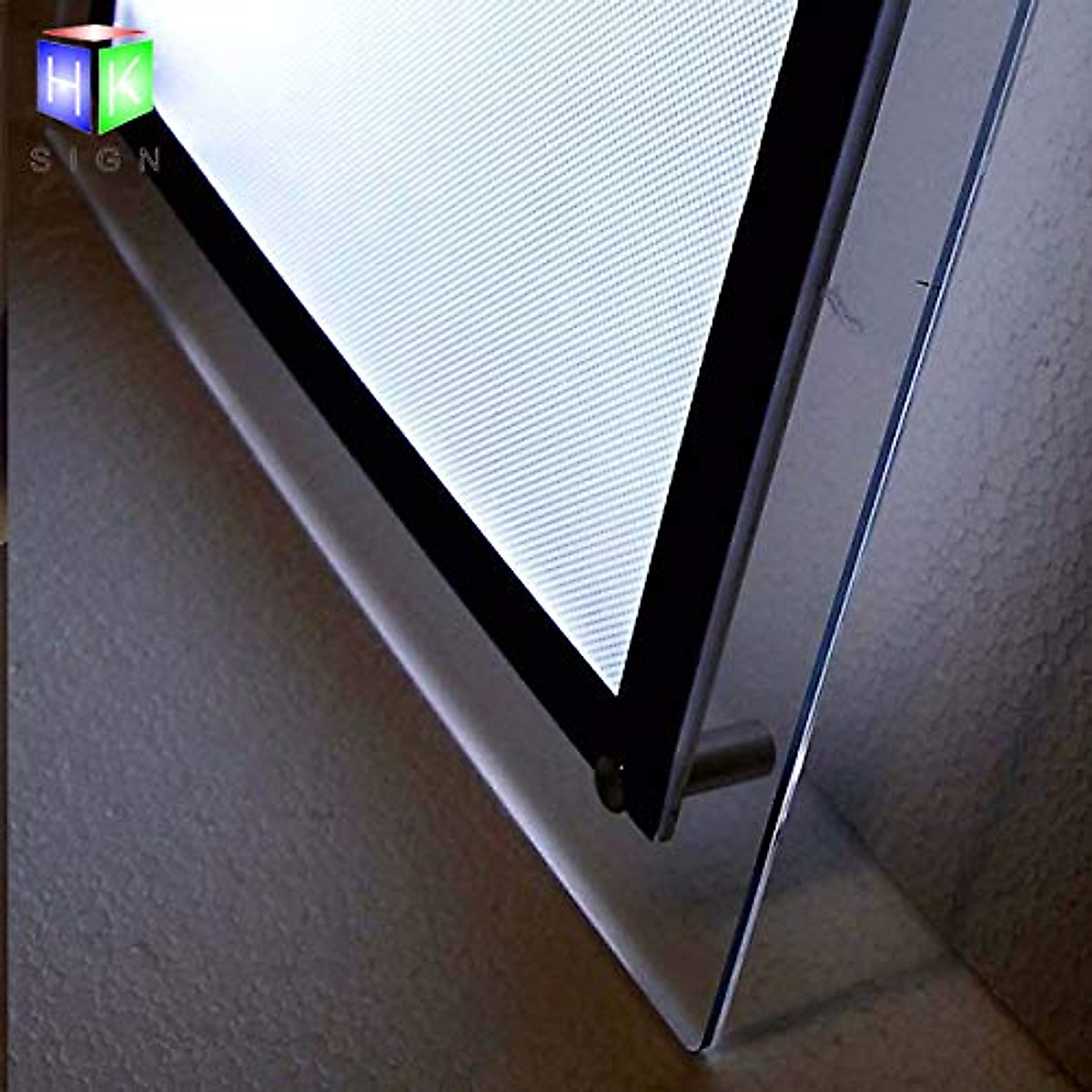 HKSIGN A1 Wall Mounted led Light Box Store Sign Holders Crystal Poster Frame Advertising Display
