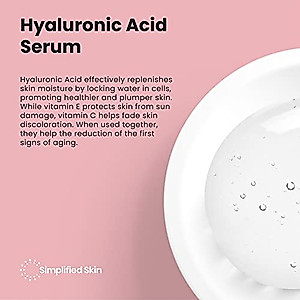 Hyaluronic Acid Serum for Face - Hydrating Serum with Jojoba Oil, Green Tea & Vitamin C - Deeply Moisturizing Hyaluronic Serum for Smooth, Plumping & Youthful Skin - Anti Aging Face Serum - 2 Fl Oz