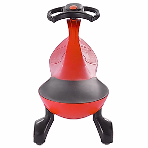 Wiggle Car Ride On Toy – No Batteries, Gears or Pedals – Twist, Swivel, Go – Outdoor Ride Ons for Kids 3 Years and Up by Lil’ Rider, Red and Black.