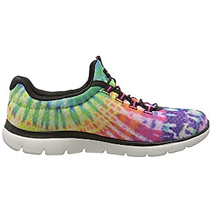 Skechers Women's Summits-Looking Groovy Sneaker, Black/Multi, 7.5 M US