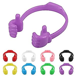 LucyPhy 8 Pack Thumbs up Cell Phone Holder, Adjustable Silicone Tablet Stand, Multi Colors Portable Desktop Stands Compatible for Smart Phones iPhone iPad Huawei (8 Color)