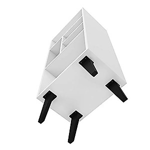 Manhattan Comfort Warren Modern Home Office 5 Shelves Mid-High Bookcase 2.0, Med, White