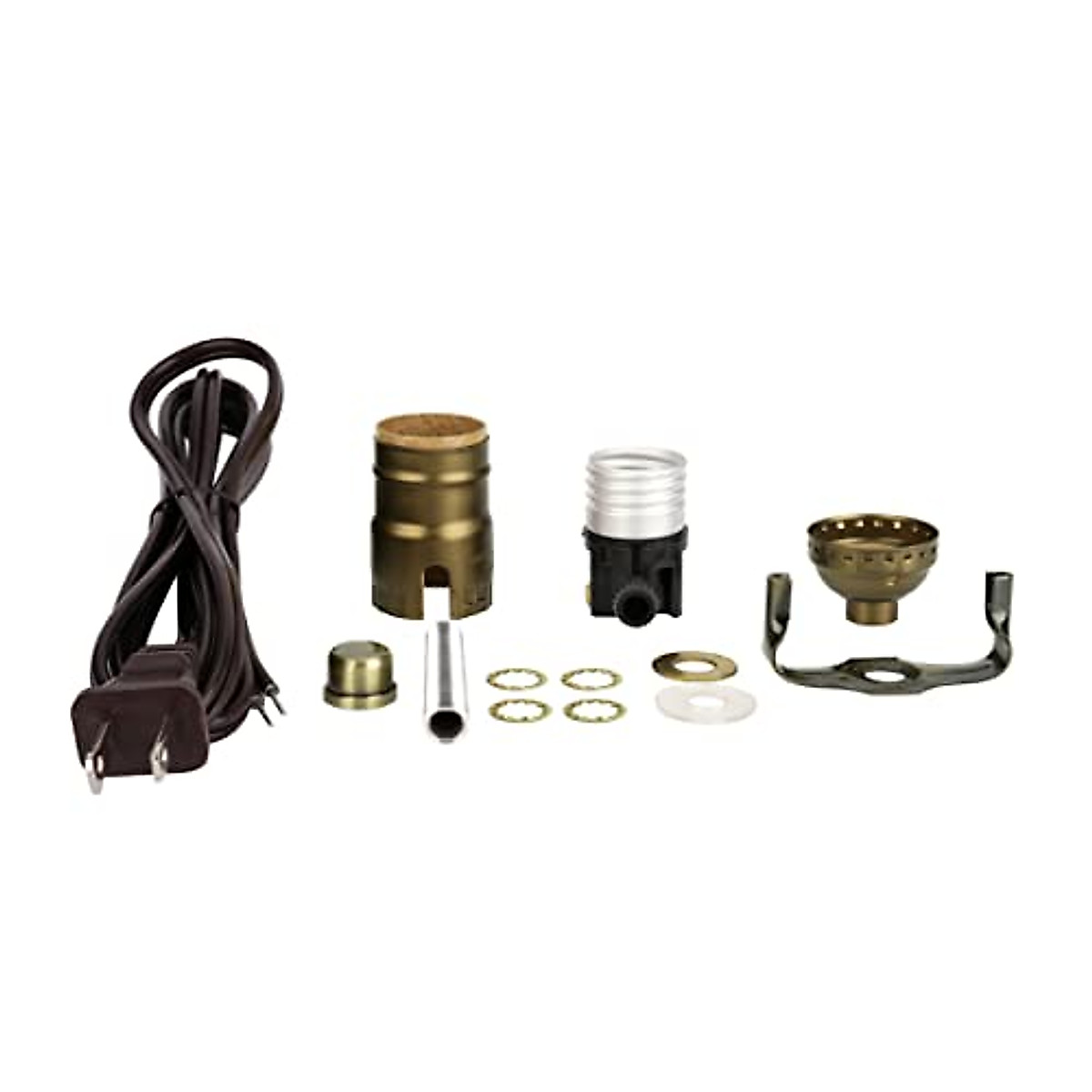 Aspen Creative 21020, Table Lamp Socket Kit in Antique Brass