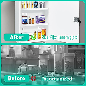 Royxen Medicine Cabinet with Lock, Locking Cabinet for Medication, Medicine Cabinet with Keys, Wooden