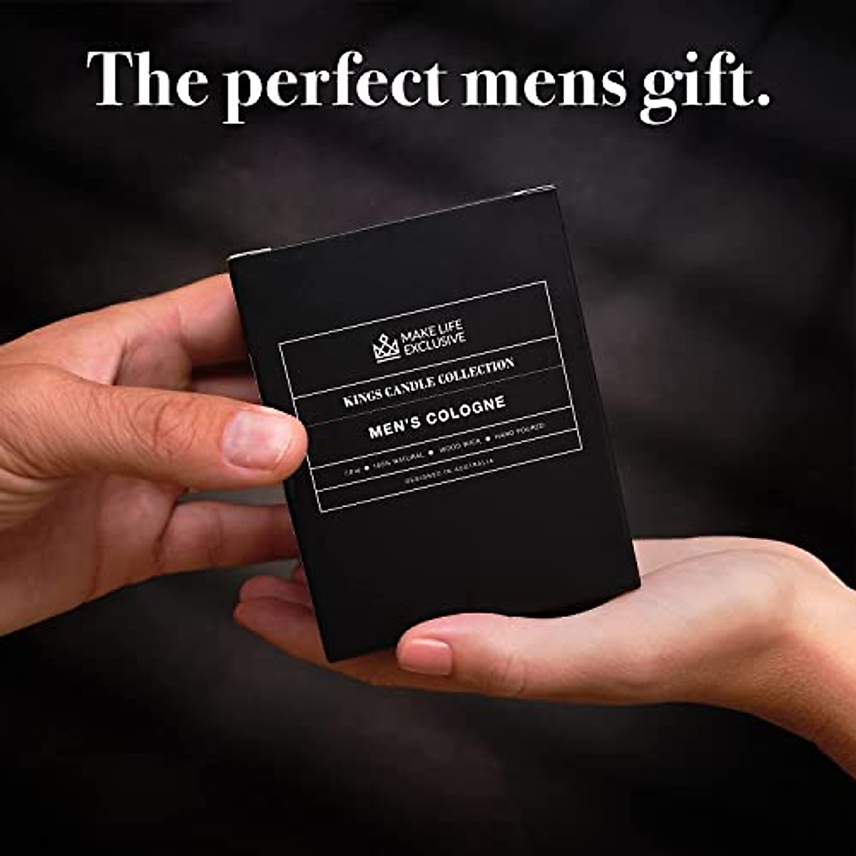 Scented Candles for Men | Men's Cologne, Amber Sandalwood Scent | Wood Wick, Long Lasting, Masculine Scents | Natural Soy Jar Candle for Home, Mancave & Bacehlor Pad | The Perfect Mens Gift