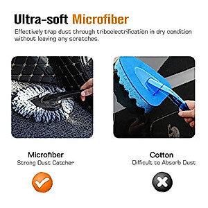 MoKo Car Duster, 2 Pack Super Soft Microfiber Car Dash Duster Detail Brush Set Interior Exterior Cleaning Dusting and Washing Tool for Car Motorcycle Automotive Dashboard Air Vents - Grey