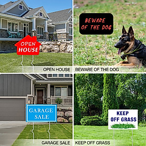 Tatuo 100 Pcs Yard Sign Stakes Heavy Duty 16.5'' Wire Yard Stakes Alternative to H Frame Metal Reusable Sign Holder for Spring Summer Lawn Corrugated Plastic