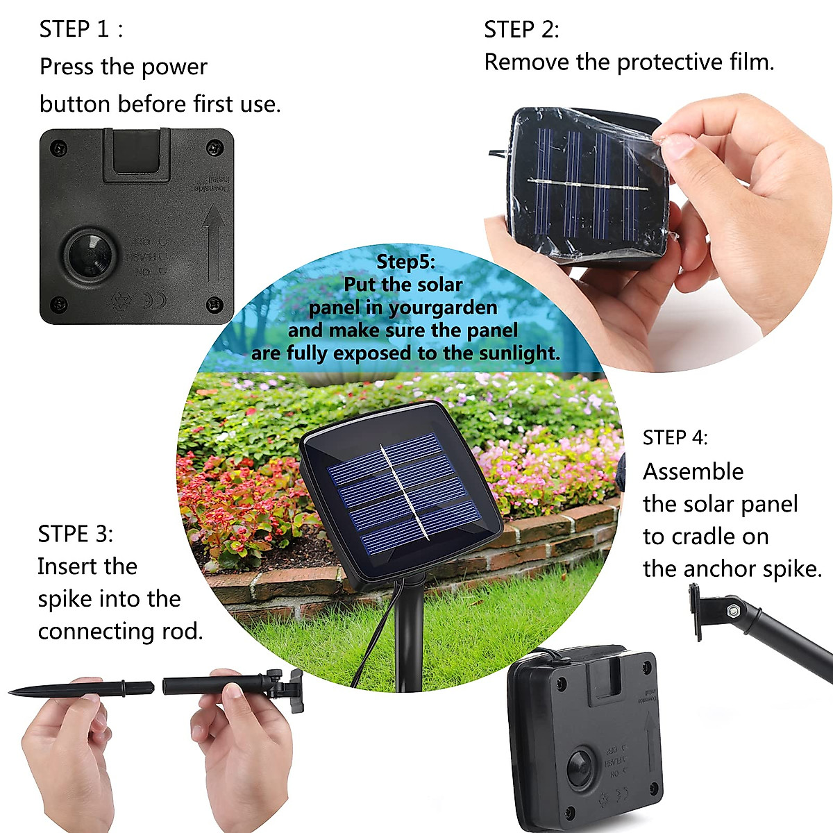 Solar string lights, 14.7Ft 2 Modes Copper Wire Outdoor String Lights 30 LEDs, Solar Bee Fairy Lights for Garden Decor, Party, Wedding, Xmas, Decoration, Yard, Patios, Indoor, Bedroom, etc (1 Pack)