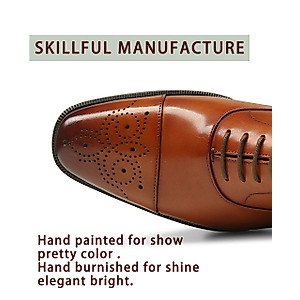 Latest Model Men Dress Shoes Formal Oxford Office Genuine Leather Shoes Brown