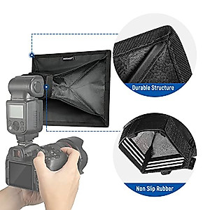 NEEWER Flash Diffuser Light Softbox 9" x 7", Universal, Collapsible with Storage Pouch Compatible with Canon Nikon Sony Godox Yongnuo NEEWER speedlight