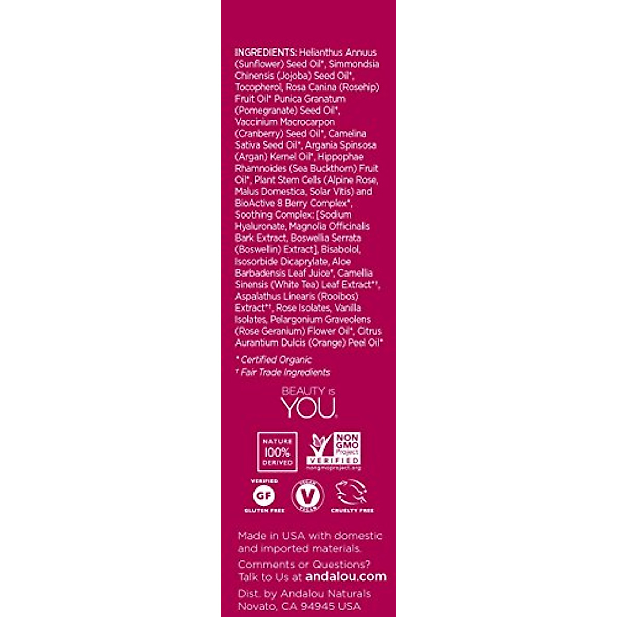 Andalou Naturals 1000 Roses Moroccan Beauty Oil Ounce, White, rose, 1 Fl Oz