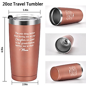 GINGPROUS Daughter In Law Gifts, The Only Thing Better Than Having You Tumbler Mothers Day Birthday Christmas Gifts for Daughter In Law from Mother In Law, 20oz Insulated Travel Tumbler, Rose Gold