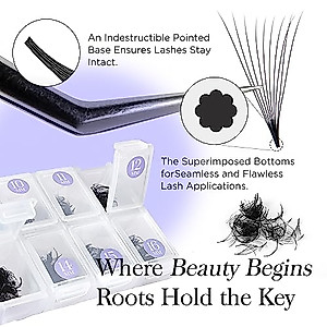 1000 Fans Premade Fans Eyelash Extensions BEYELIAN 0.07mm 10D D Curl Volume Lash Extensions Pre Made Fans Lash Extensions Handmade Promade Loose Fans Thin Base 9-16mm Mixed