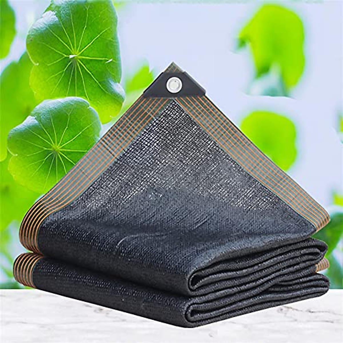 WYYZH Outdoor Patio Sun Shade Sail Gazebo Shade Net Encryption Thickened Rectangle Garden Sunshade Net Anti-UV Sun Shelter Awning (Color : Black, Size : 5x6m)