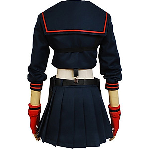 Ya-cos Halloween KILL la KILL Girl's Ryuko Matoi Dress Suit Cosplay Costume,Navy,Womens: X-Small