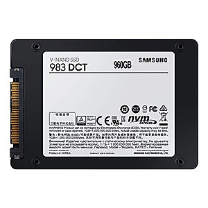 Samsung 983 DCT Series SSD 1.92TB - PCIe NVMe 2.5” 7mm Interface Internal Solid State Drive with V-NAND Technology for Business (MZ-QLB1T9NE), Black
