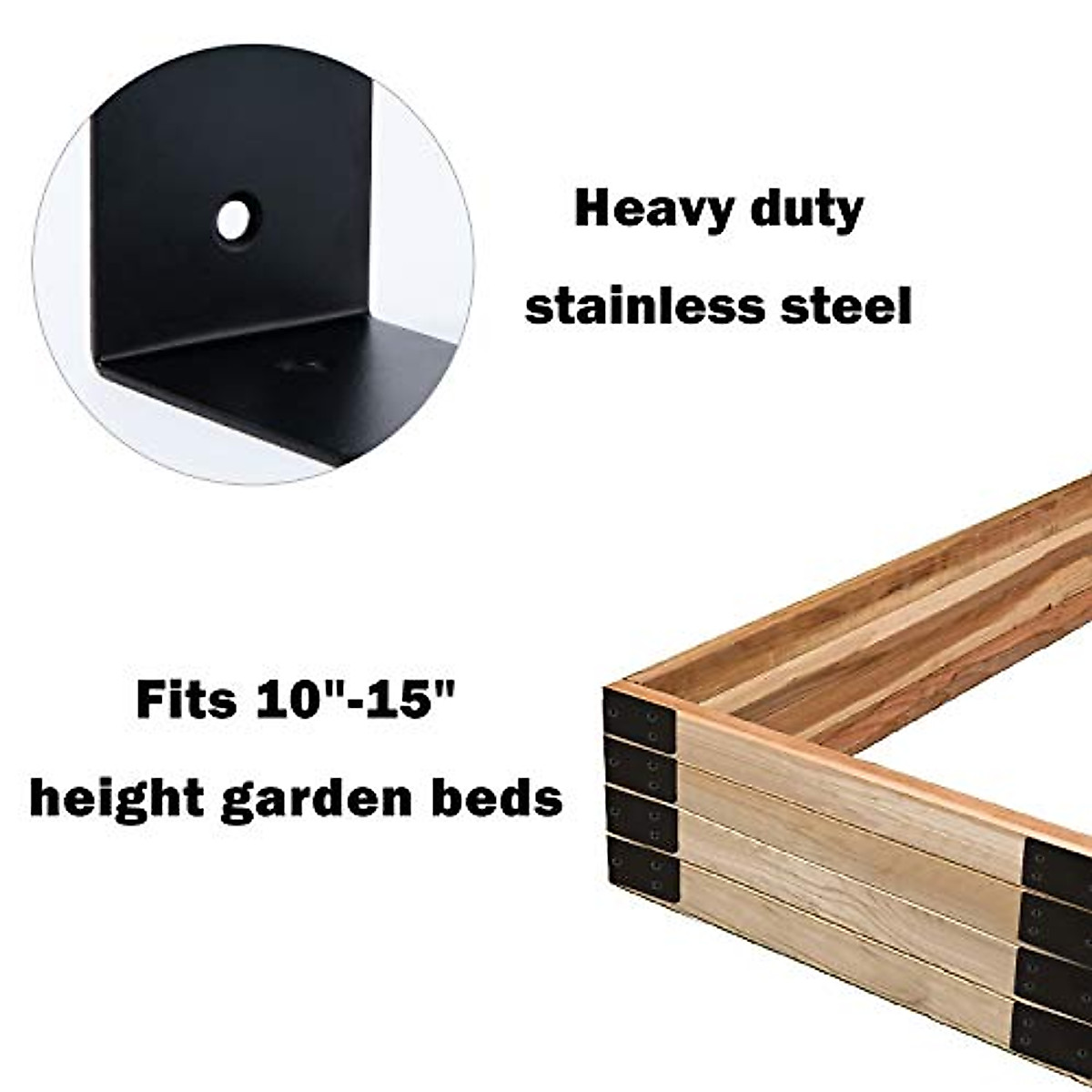 16 Pcs Garden Bed Corner Bracket- Black Pre-drilled Metal Garden Bed Corner Braces with M4 × 20MM Screws Planter Box Right Angle Brackets for Connecting Garden Bed