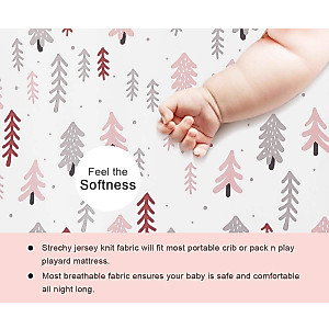 Pack n Play Sheets, BROLEX 2 Pack Mini Crib Sheets,Stretchy Portable Fitted Playard Sheet Set, Convertible Playard Mattress Cover,Ultra Soft Breathable Material,Jungle Animals
