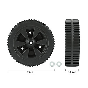 YIHAM G437-0037-W1 7 Inch Grill Wheels Replacement Kit for Charbroil 463344015 463436215 463370516 463341918 Black Blow Molded Plastic Wheels Charbroil Grill Accessories BBQ Wheels 2 PCS