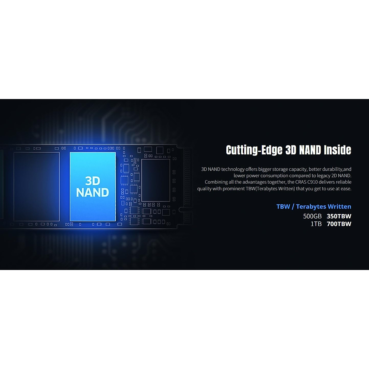 KLEVV CRAS C910 1TB M.2 2280 SLC Cache NVMe PCIe Gen4x4 Laptop & Desktop Internal SSD Heatsink Included, up to 5000MB/s (K01TBM2SP0-C91)