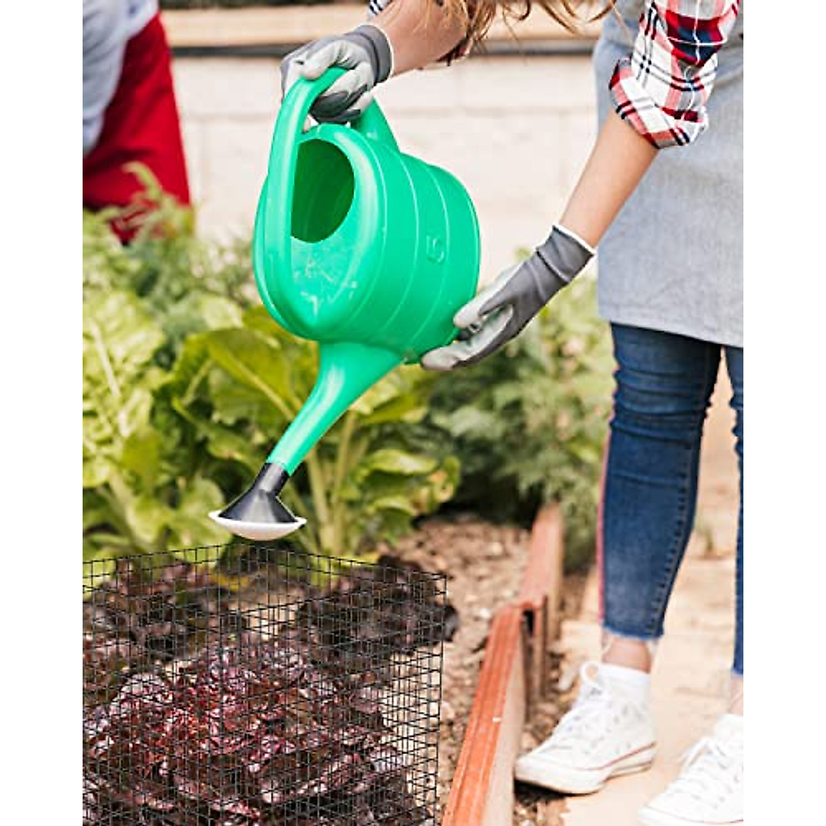 5 Pack Wire Plant Protectors Square Wire Plant Cages Mesh Plant Cage Chicken Wire Cloche with 20 Ground Stakes and 100 Nylon Ties Protect Plants, Garden,Shrubs and Vegetables from Animals, 12x12 inch