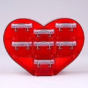Really Useful Red Heart Shaped 7 Drawer Box Organiser