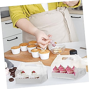 ULTECHNOVO 10pcs Box Mini Dessert Containers Clear Cake Box Plastic Dessert Containers Cupcake Carrier Cupcake Boxes Mini Cake Boxes for Cake Portions Bakery Box Dessert Storage Box Paper Cup