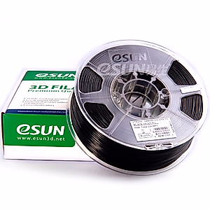 eSUN 1.75mm Black ABS 3D Printer Filament 1kg Spool (2.2lbs), Black