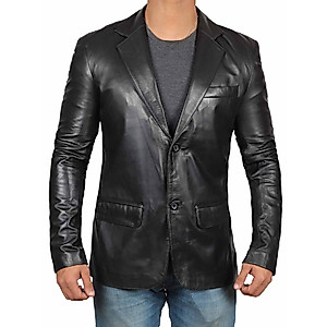 Decrum Black Leather Jacket - Fall Jacket [1500566] | Blazer, XXL