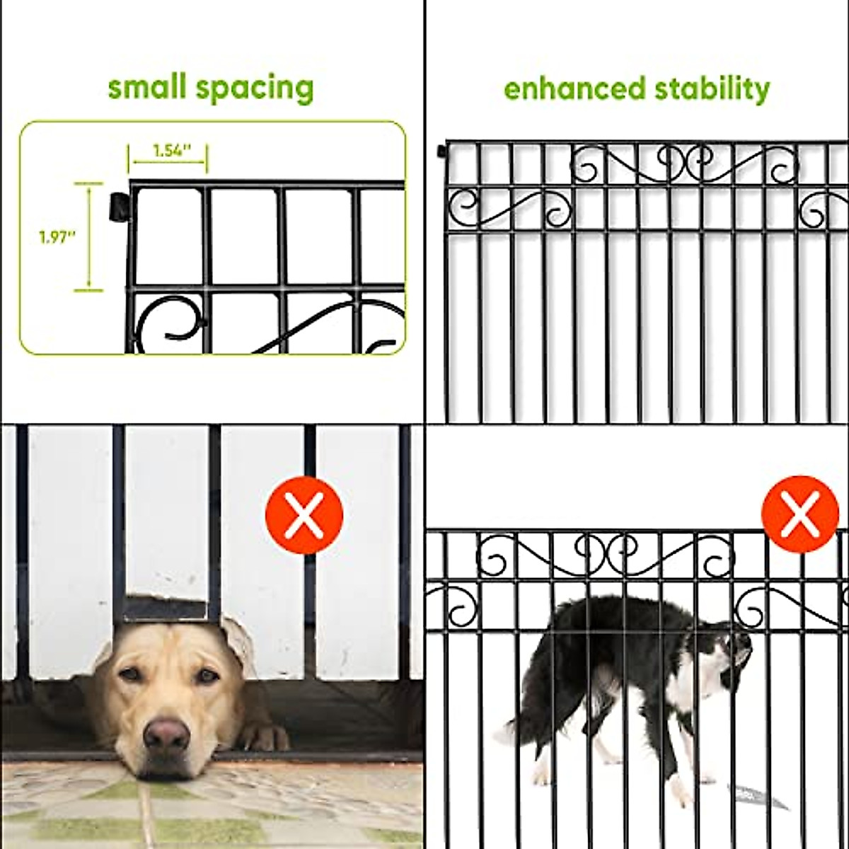 Doozx Animal Barrier Fence 10 Pack No Dig Fencing 12in(H) X 16.3ft(L), Rustproof Metal Wire Panel Decorative Garden Fence for Dog Rabbit Pet Outdoor Decor