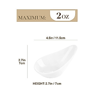 MALACASA Porcelain Sauce Dip Bowls, Ceramic Serving Dish Condiment Set, Small Snack Bowls for Seasonings/Appetizers/Relish, Set of 6, Series Ramekin