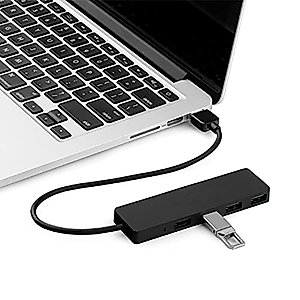 USB Hub, 4 Port USB 3.0 Hub, Ultra Slim Portable Data Hub Applicable for PC Mac Laptop Desktop