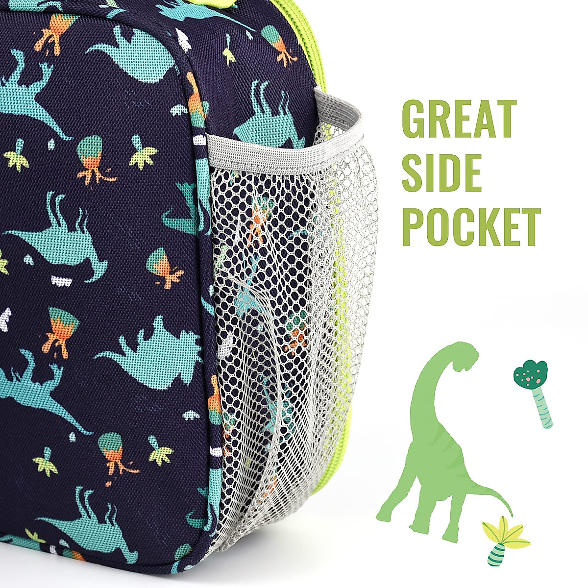 Genteen Lunch Box Kids, Prints Insulated Lunch Bag Kids Boys Girls,Soft Bag Mini Cooler Back to School Thermal Meal Tote Kit Lunch Box for School,Work,Outdoor - Dinosaur