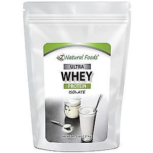 Z Natural Foods Whey Protein Powder Isolate, Unsweetened Protein Powder Enriched with Vital Proteins for Weight Loss, 100% Pure, Gluten Free, Non-GMO, Kosher, 5 lb