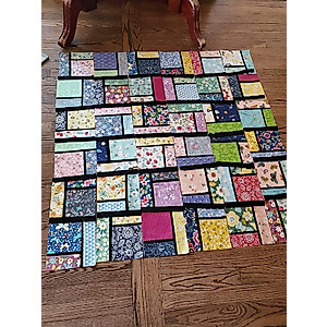 LUMANSUO 50pcs 10" x 10" Cotton Quilting Fabric Squares Fat Quarter Bundles Fabric for DIY Craft Patchwork,Floral