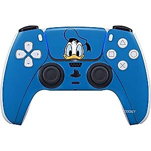 Skinit Decal Gaming Skin Compatible with PS5 and Compatible with PS5 Digital Edition DualSense Controller - Officially Licensed Disney Donald Duck Up Close Design