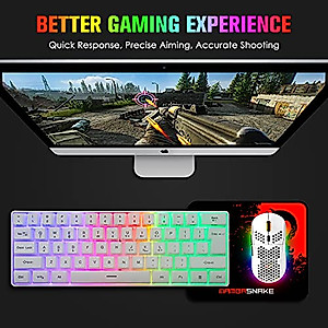 L500 Wireless Gaming Keyboard and Mouse Combo, 2200mAh Mini 61 Keys Mechanical Feeling Keyboard with Bluetooth 5.1&2.4G Wireless Dual Modes,RGB Backlit Wireless Lightweight Gaming Mouse for PC/Gamer